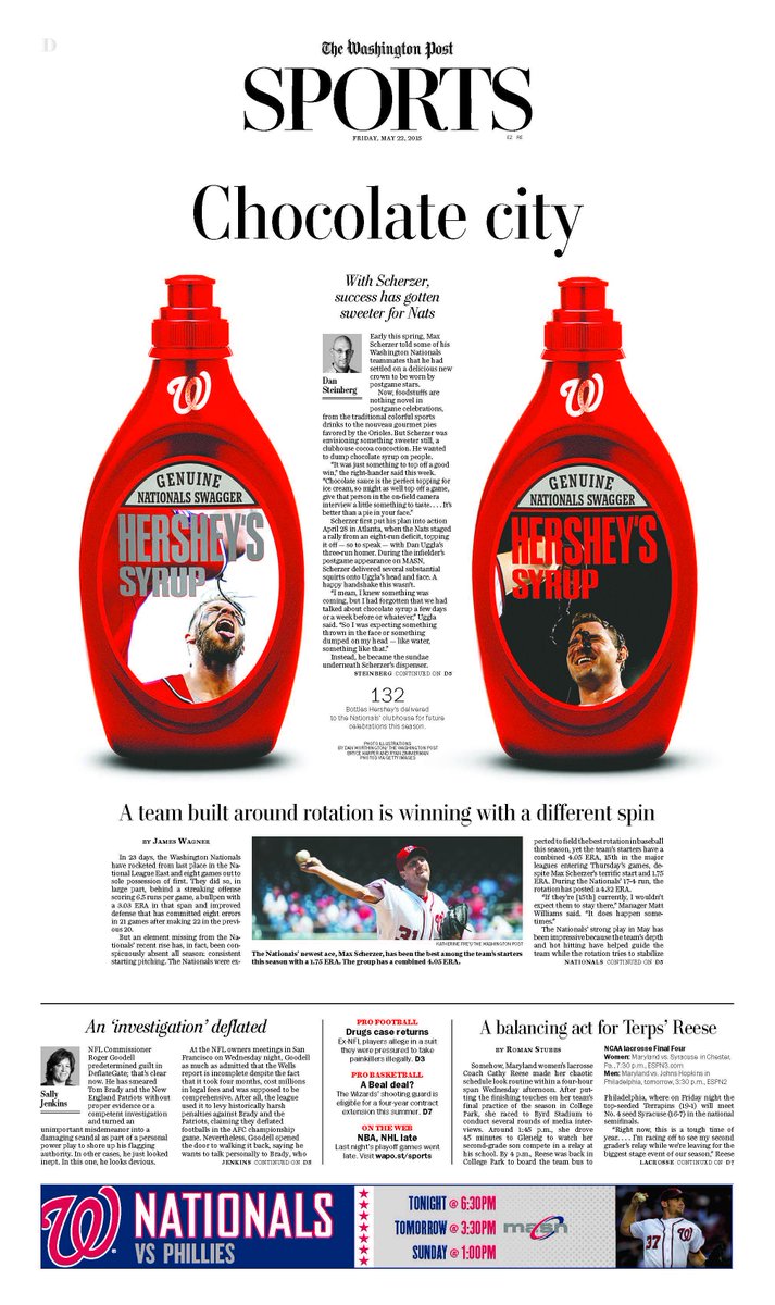 Tomorrow's Washington Post sports page is rather chocolaty : r/Nationals