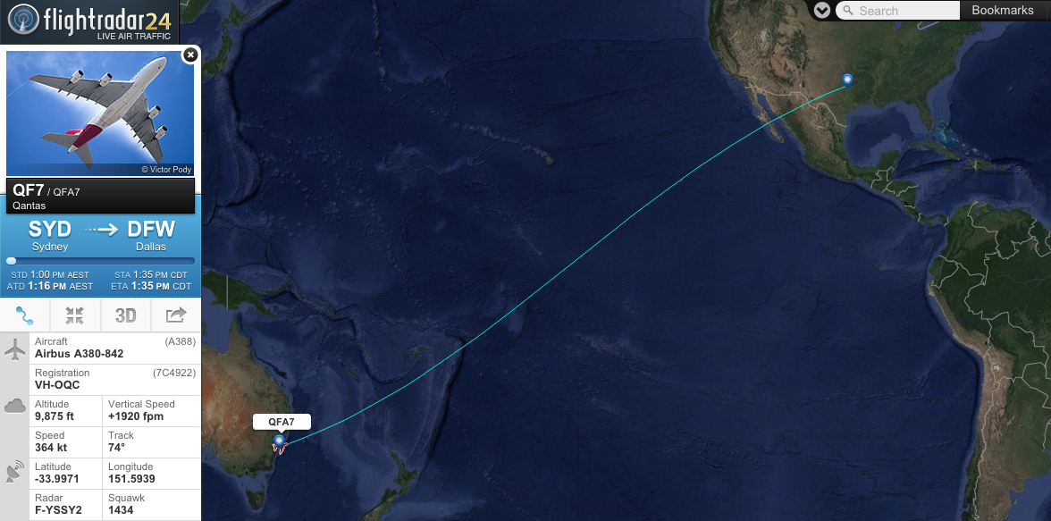 QF7 begins its 13,804km journey to dfwairport, the longest commercial ...