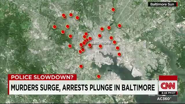 Map shows areas of Baltimore where serious crimes are on the rise. From ...