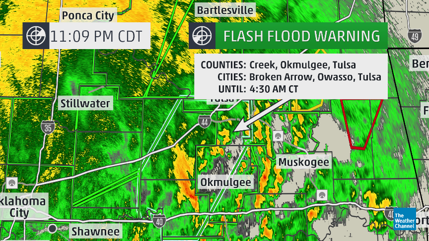 A flash flood EMERGENCY is in effect for Tulsa until 4:30am CDT. Life ...