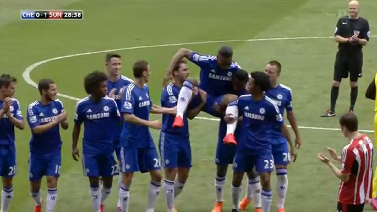 Didier Drogba got a hero’s celebration in his final match with Chelsea