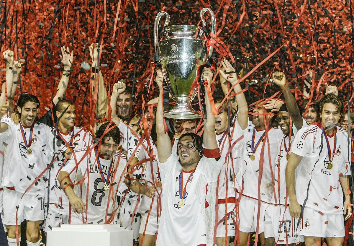 Today, 2003—this XI win UCL Dida Costacurta Nesta Maldini Kaladze ...