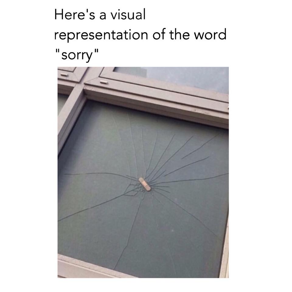 A visual representation of the word "sorry". : r/raisedbynarcissists