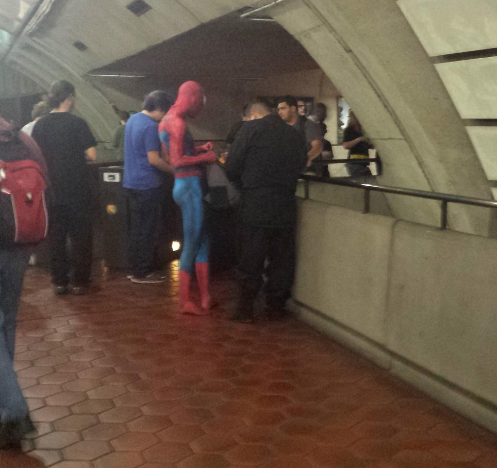 Even Spider-Man has to be ready for a random bag check on the metro : r ...