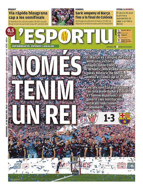 "We only have one king" - Catalan sports newspaper L'Esportiu. : r/Barca