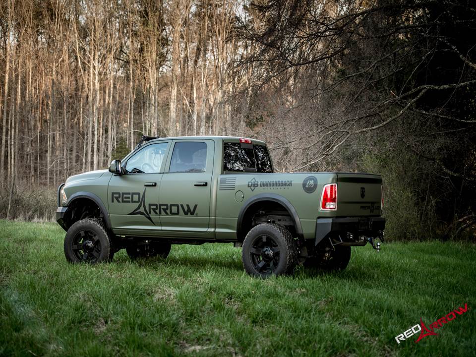 Jacked Up Trucks Red