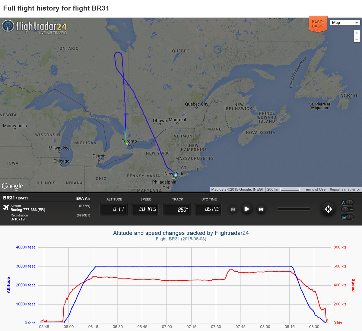 Eva Air flight BR31 from New York to Taipei diverted to Toronto ...