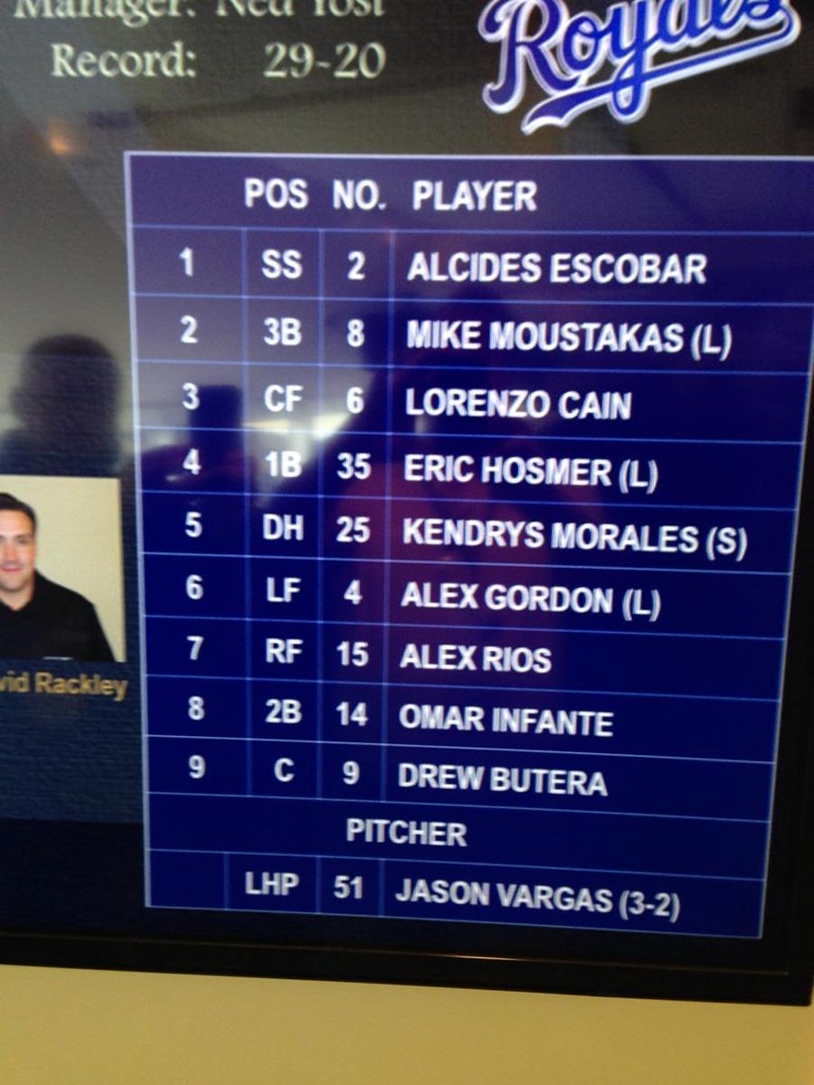 CLE @ KC 오늘의 라인업 : MLBPARK