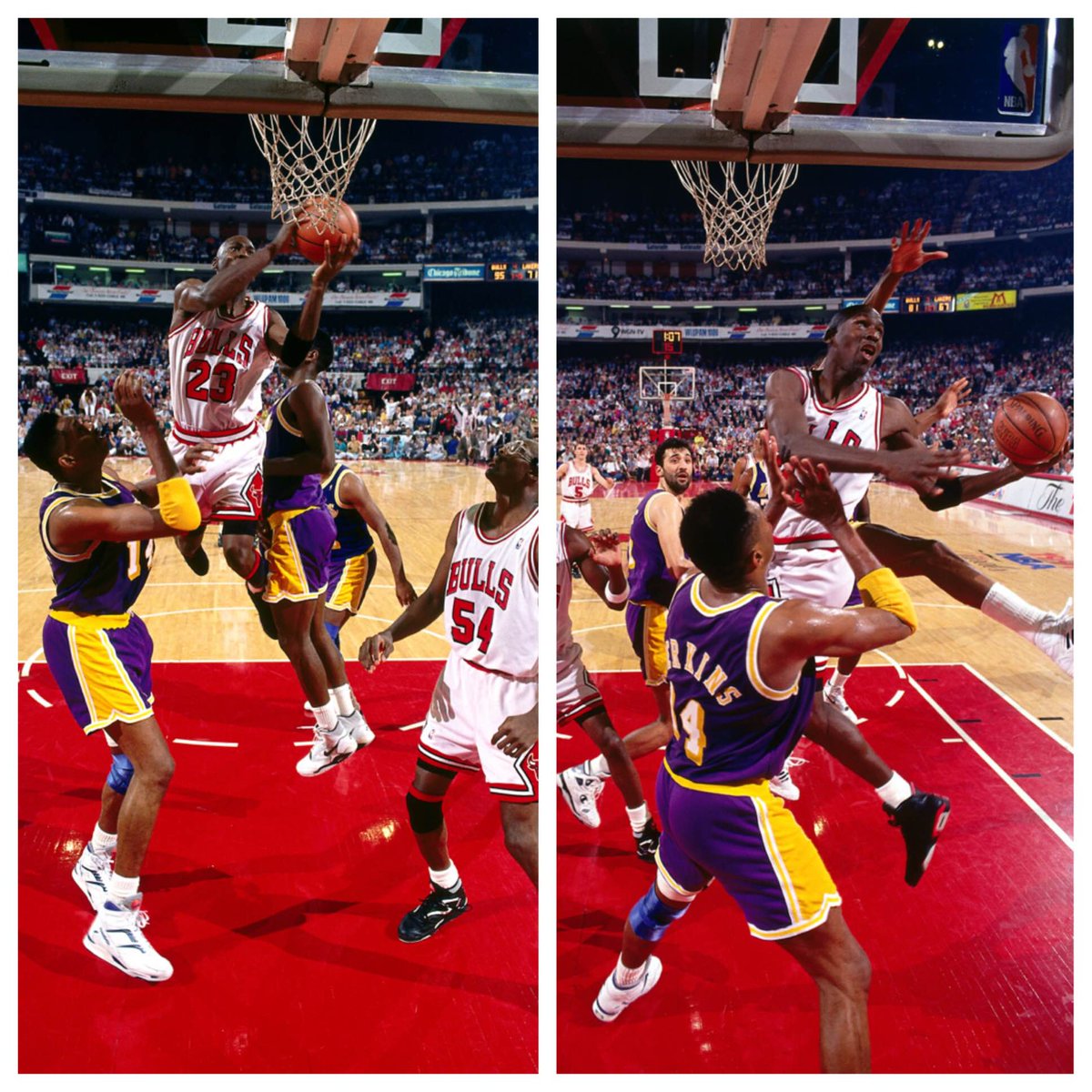 OnThisDate in 1991: Michael Jordan puts up iconic hanging lefty layup ...