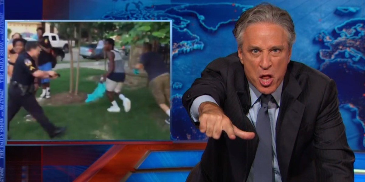 Jon Stewart takes on "a**hole" Texas cop over crazy pool party incident ...