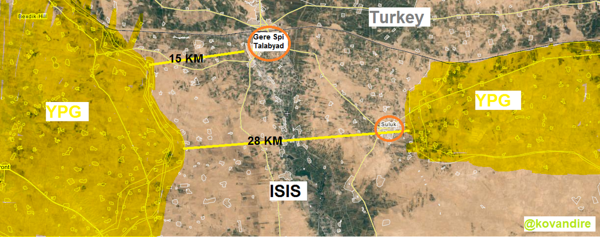 Battle map of Kobane and Cizire canton.They are getting close to ...