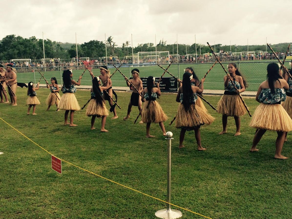 Halftime entertainment in Guam as the Matao are leading Turkmenistan 1 ...