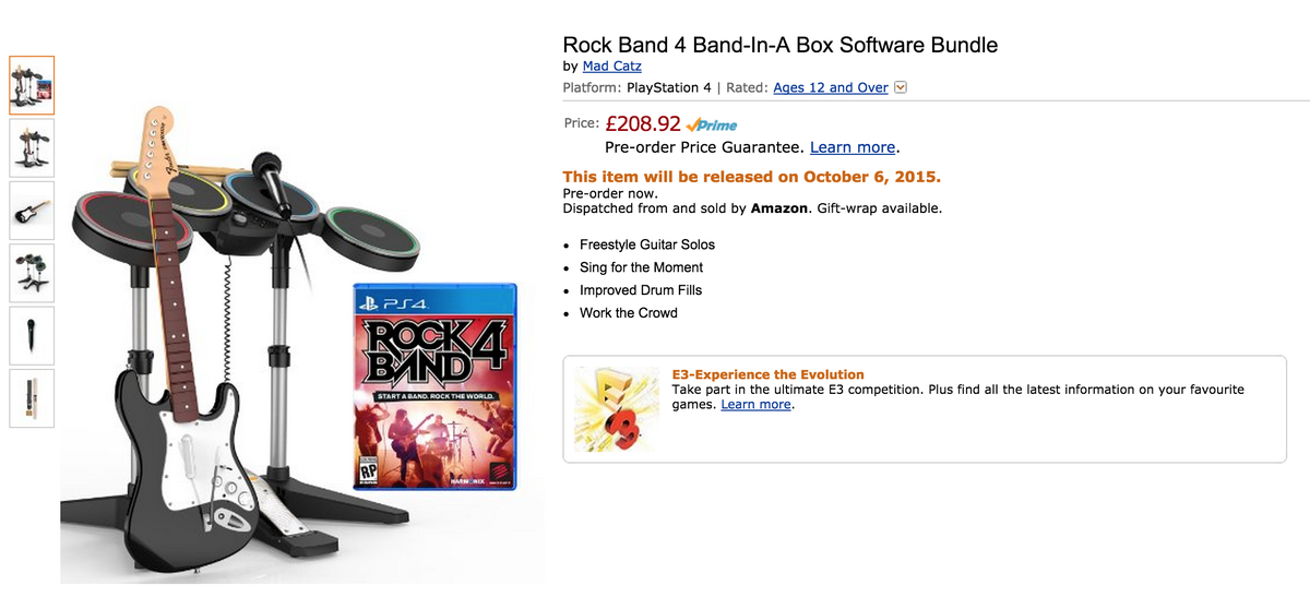 Rock Band 4 Band-In-A Box Software Bundle shows up on Amazon UK : r ...