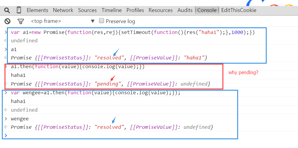 wengeezhang on Twitter: "@gauntface A promise instance created by then() without returned value ...