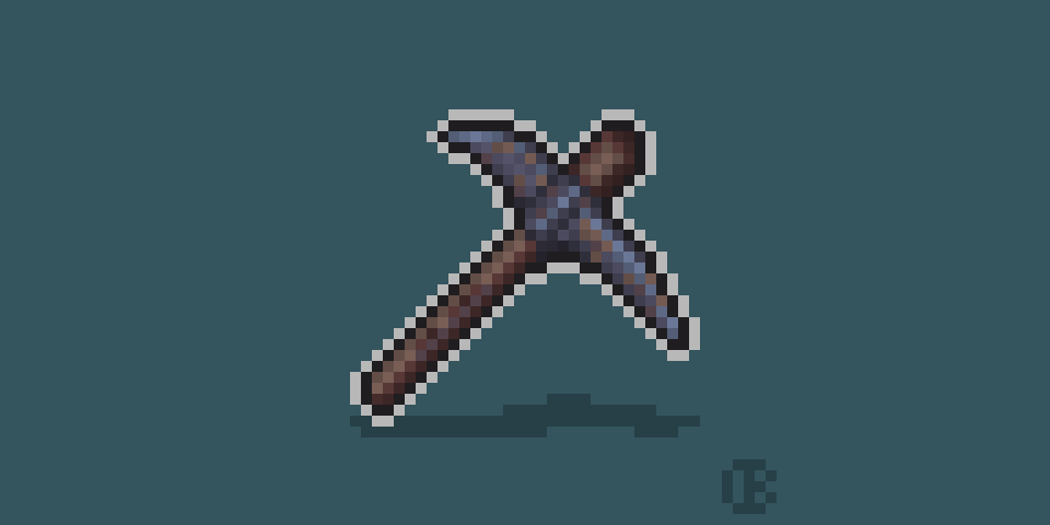 Minecraft Diamond Pickaxe Pixel Art