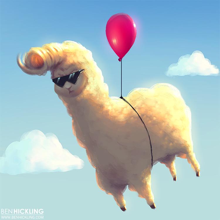 June: Here is an alpaca wearing sunglasses flying via balloon for your ...