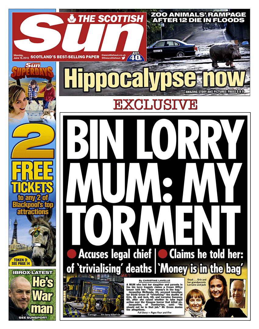 Here's a look at today's front page scotpapers | The Scottish Sun ...