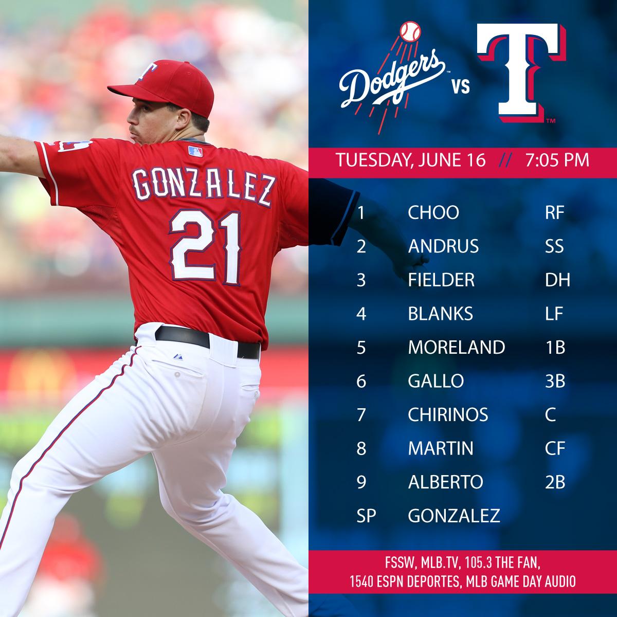 [TEX] 오늘의 라이업 : MLBPARK