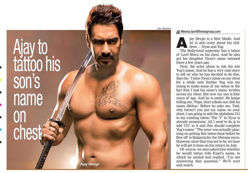 Ajay Devgan Body Tattoo