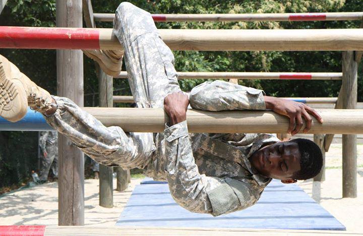 A USArmy Soldier navigates the Air Assault School obstacle course at ...