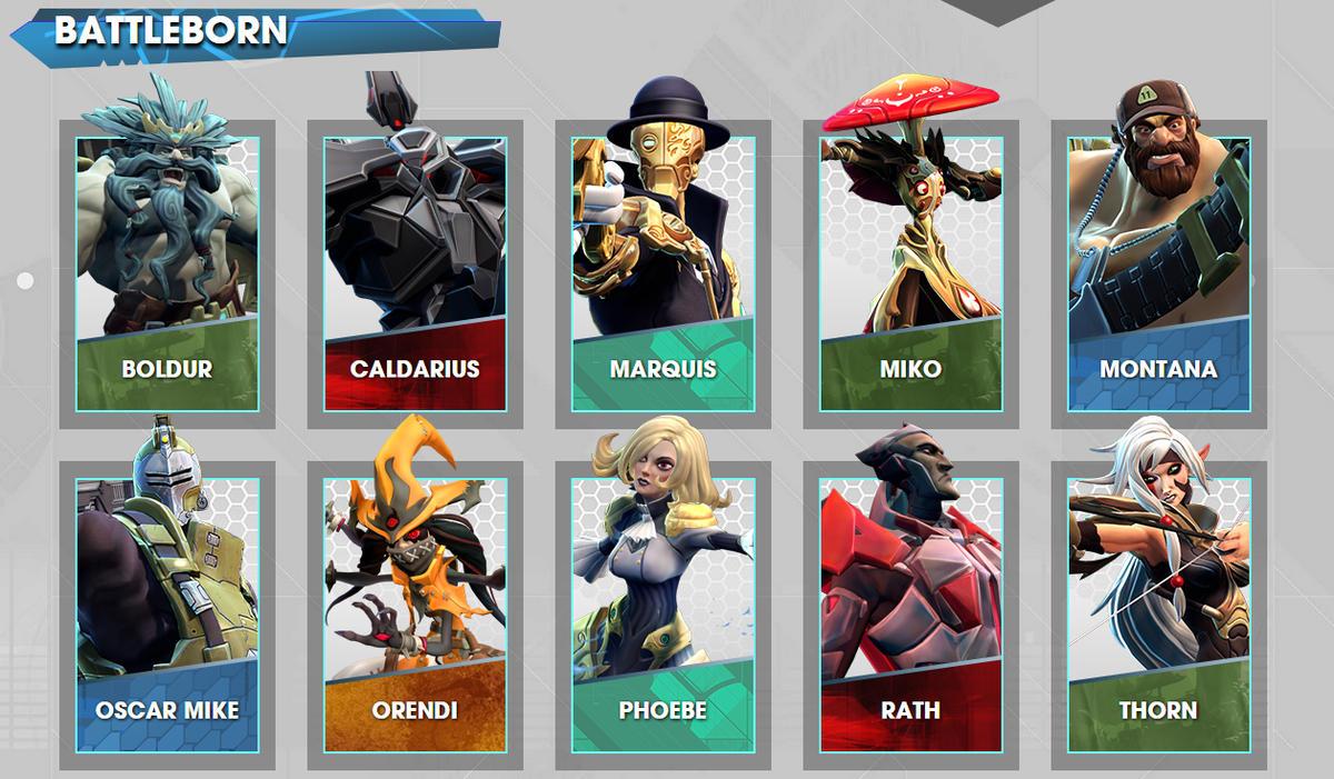 Battle Born Characters