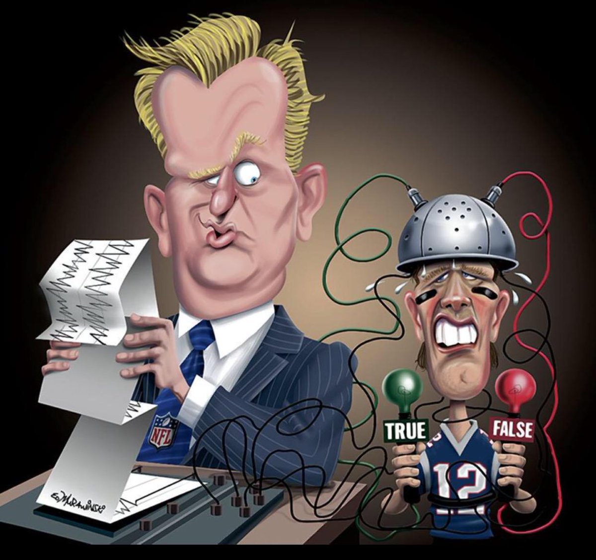 Goodell vs Brady appeal cartoon from NY Daily News' EdMurawinski ...
