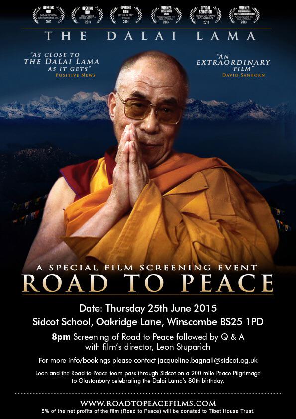 Sidcot School on Twitter: "Join us tonight at 8 o'clock for a screening of #TheRoadToPeace, to ...