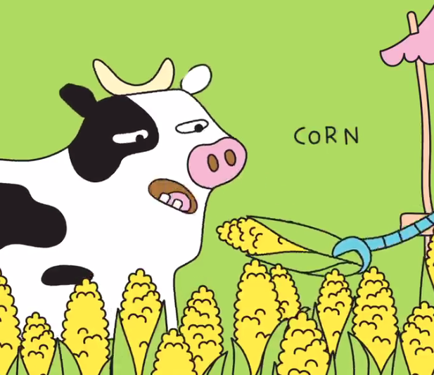 Animated Cows Eating