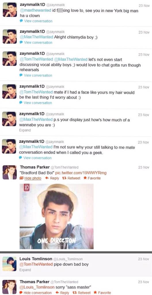 The Wanted And One Direction Fight