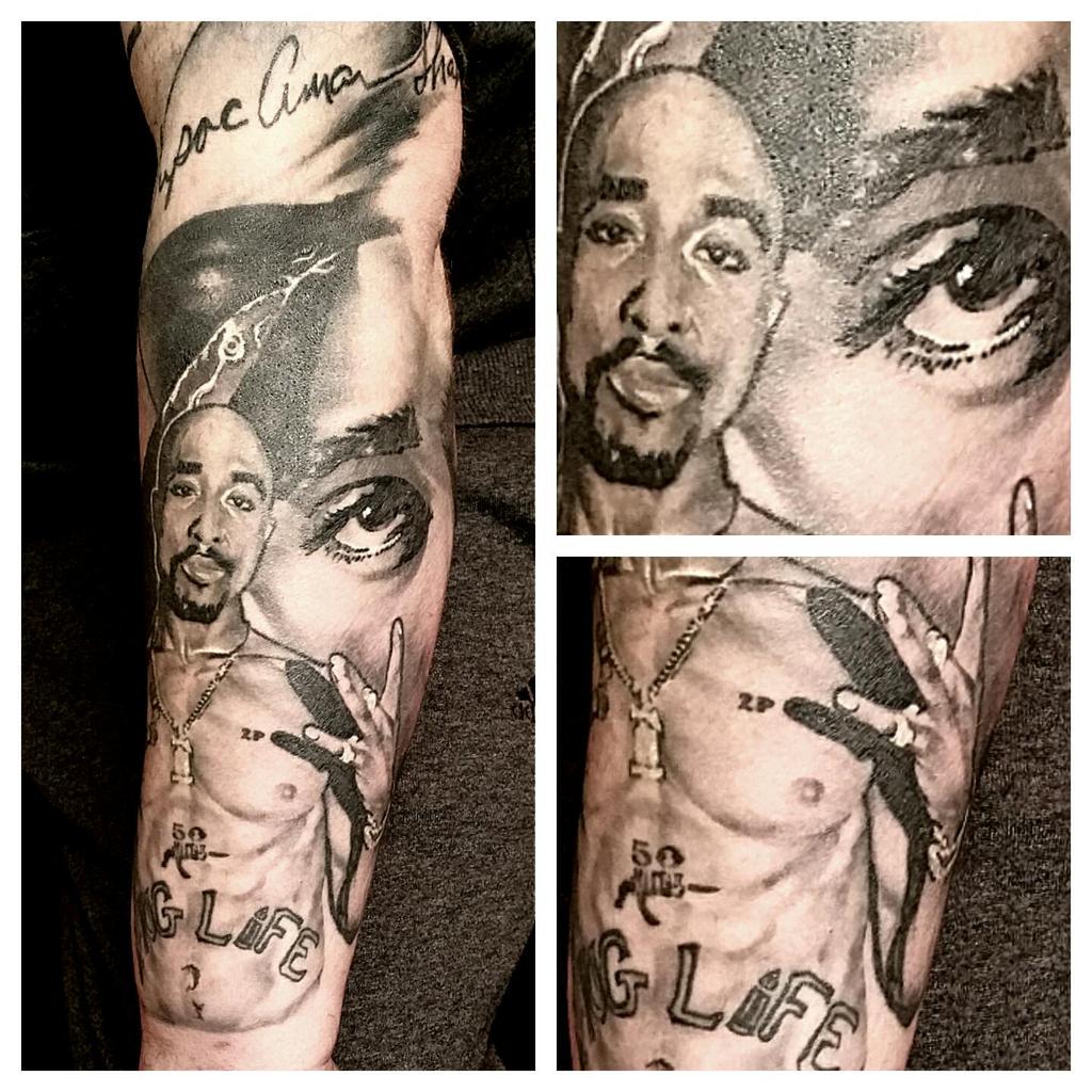 Jay Hutton Tupac Tattoos First Session To Remove #tupac #outlaw