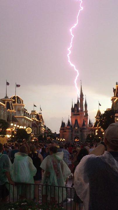 Cinderella Castle: Lightning strikes over Cinderella Castle at Walt ...