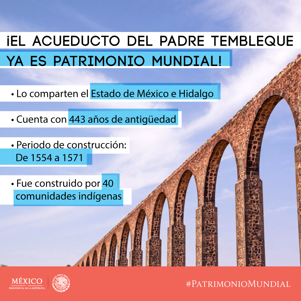 ¡ el acueducto del padre tembleque ya es #patrimoniomundial ! @unesco # ...