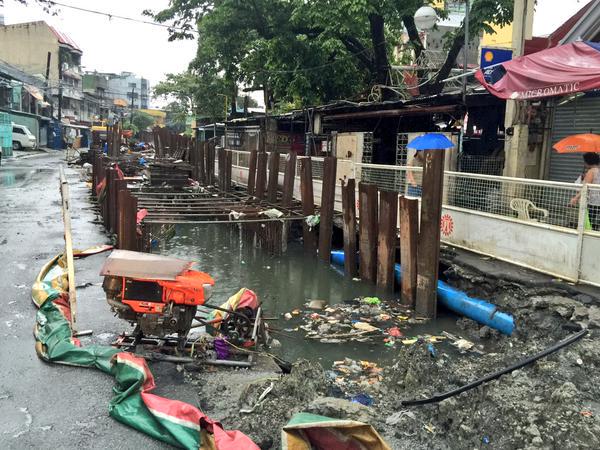 A portion of the DPWH's unfinished flood interceptor project in ... A portion of the DPWH's unfinished flood interceptor project in ...