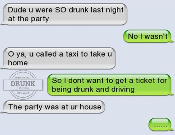 Funny Text Fails Drunk