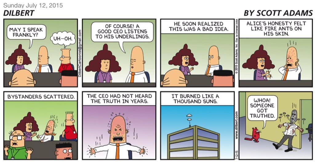 LOL ! CEO listens to his underling — Dilbert today | Robert Went ...