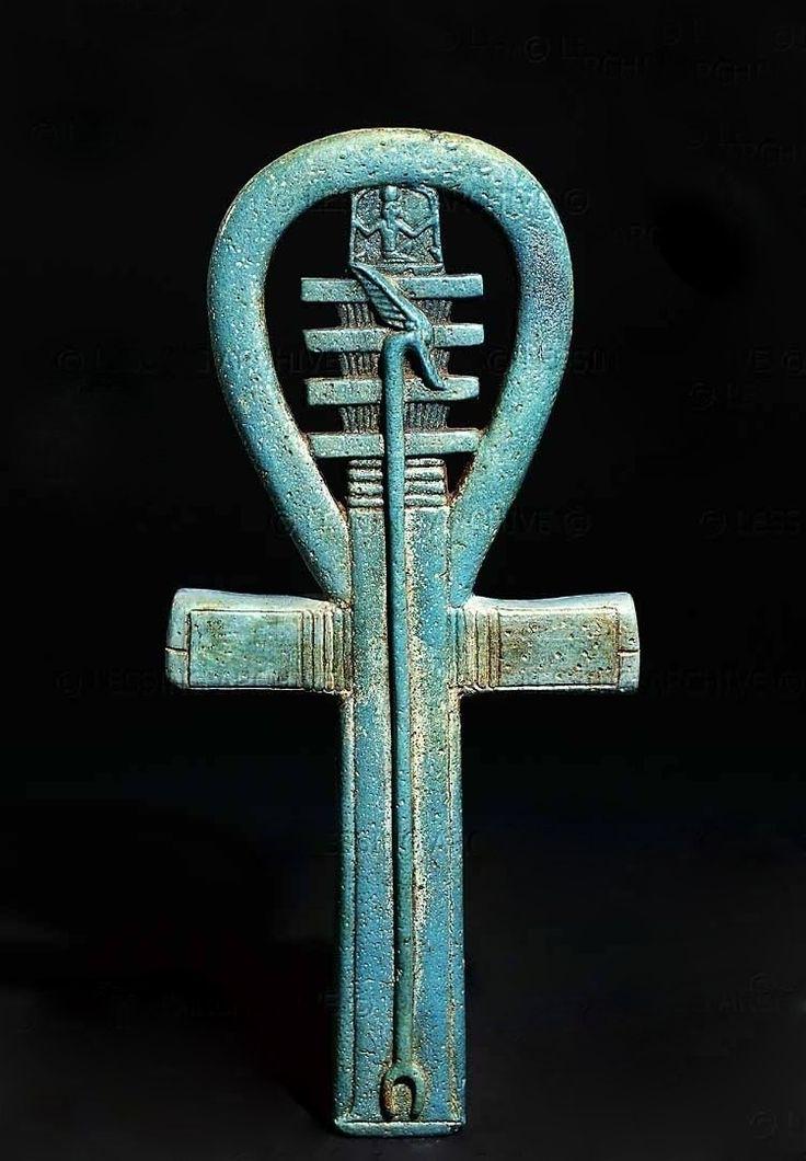 History: splendid Egyptian amulet in the shape of an ankh, 2nd-1st BC ...