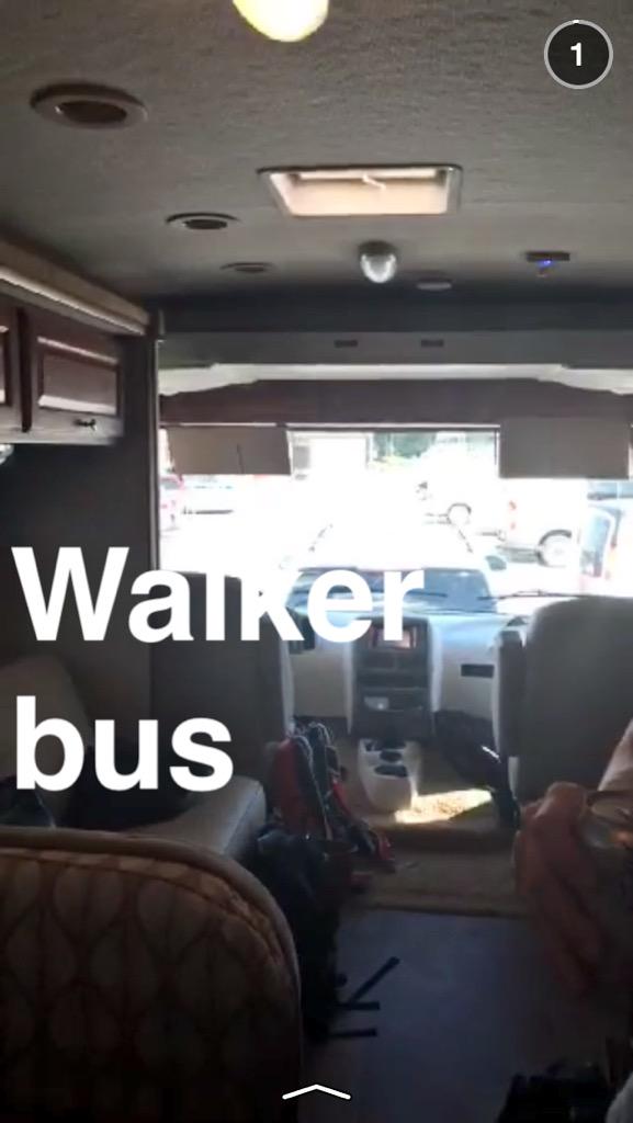 Now on my snapchat, an exciting look inside Walker's Iowa tour bus ...