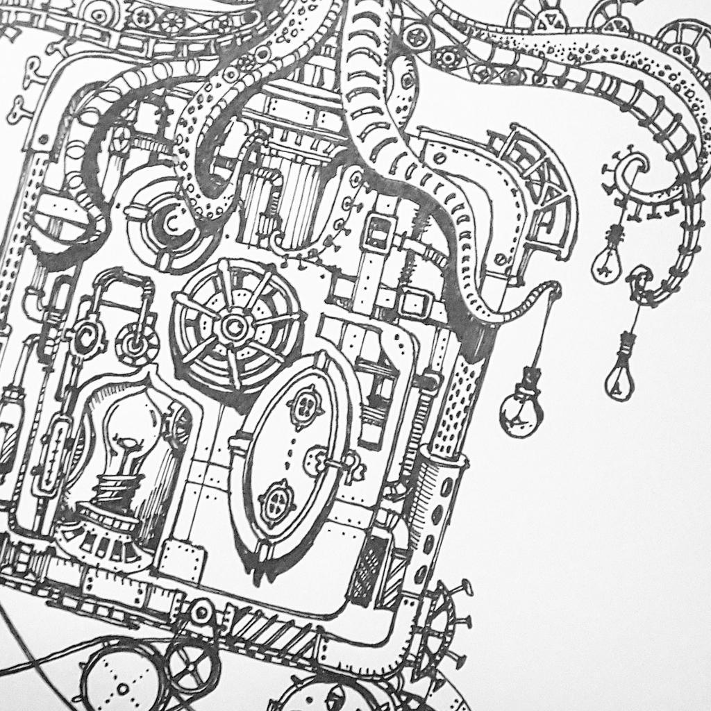 Steampunk Machines Drawing