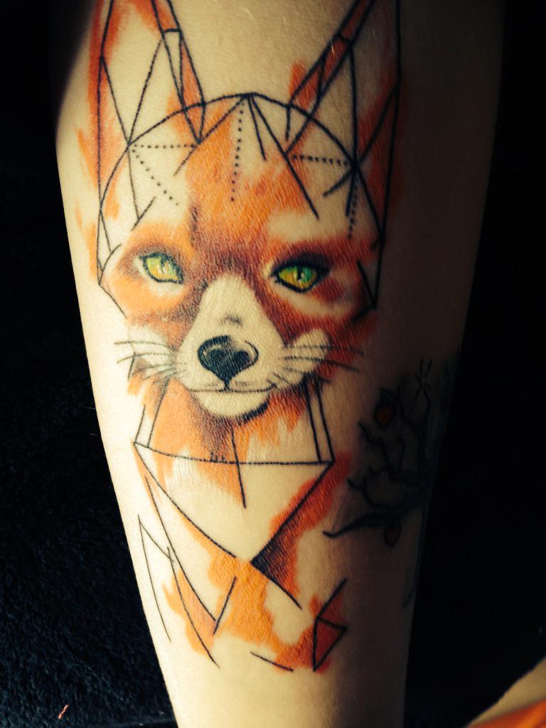 Traditional Fox Head Tattoo