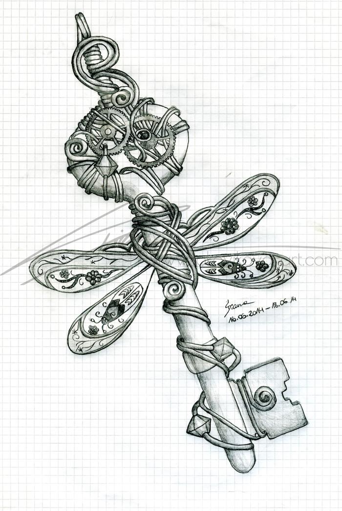 Steampunk Key Drawing