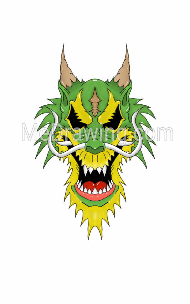 Chinese Dragon Head Outline