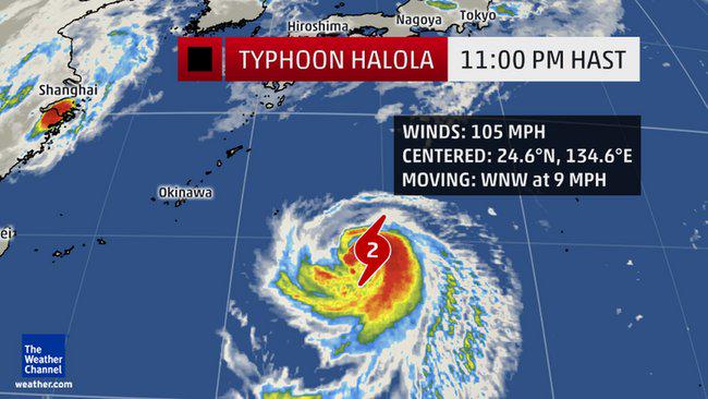Typhoon Halola Will Track Near SW Japan Isl., Including Kadena Air Base ...
