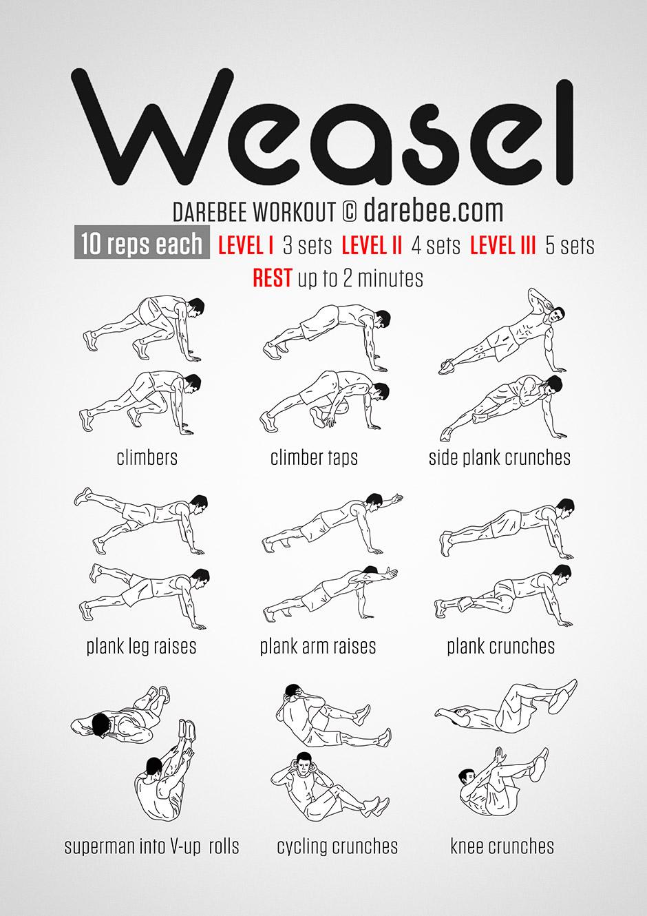 DAREBEE on Twitter: "Weasel Workout http://t.co/jWV6SUvOgk http://t.co/D2RnLCS2za"
