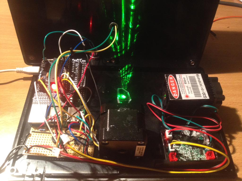 DIY laser harp powered by a Raspberry Pi and RasPiO Duino - Raspberry Pi Pod and micro:bit base