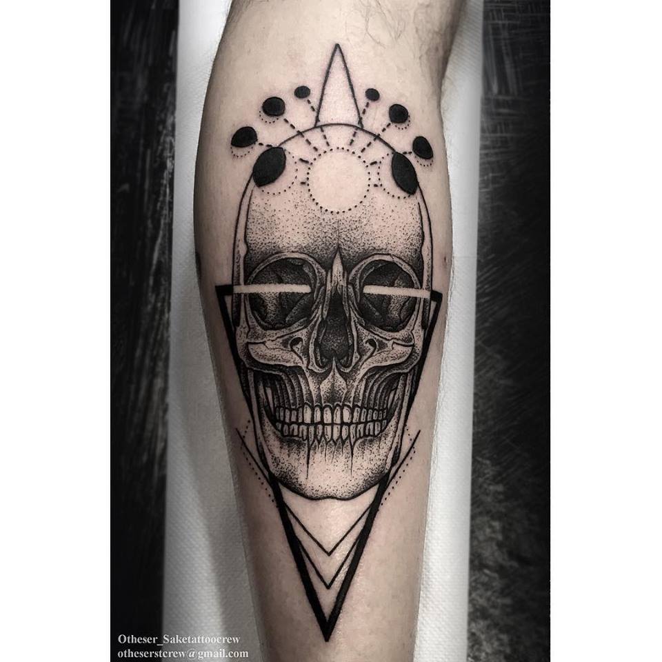 Geometric Skull Tattoo