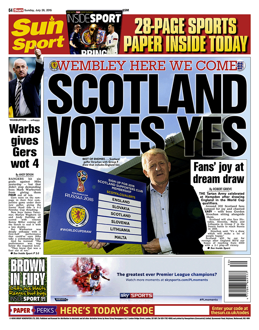 And here's today's back page scotpapers | The Scottish Sun | Scoopnest