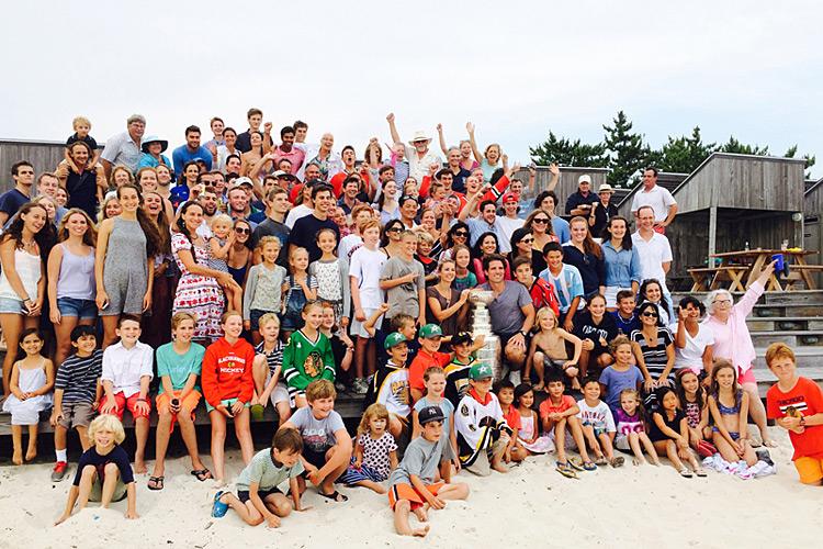 Patrick Sharp celebrates his cup win with a few friends : r/hockey