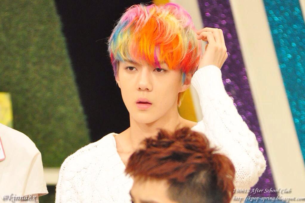 Sehun Rainbow Hair Photoshoot
