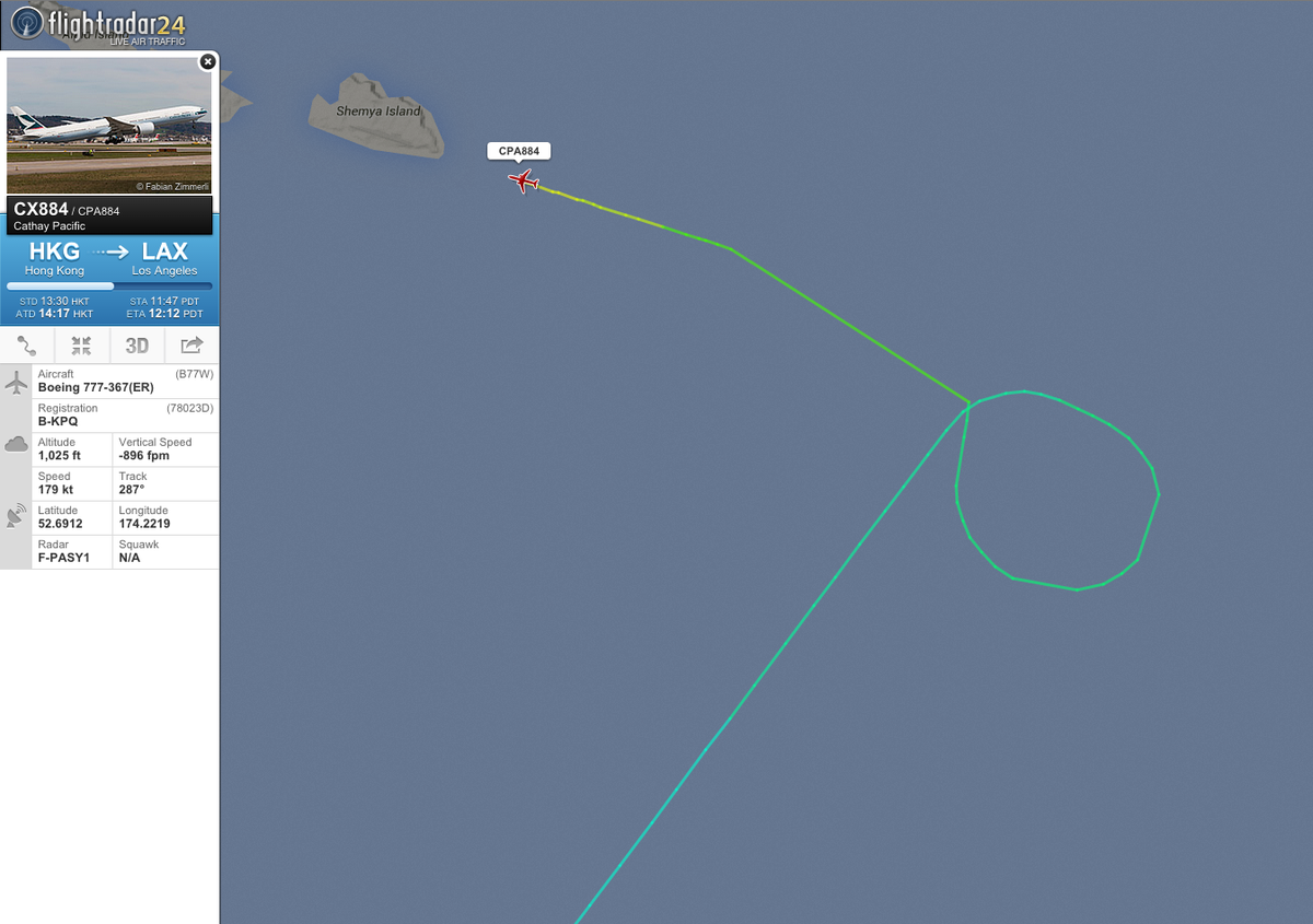 CX884, HKG-LAX, is diverting to Eareckson Air Station in Alaska. Reason ...