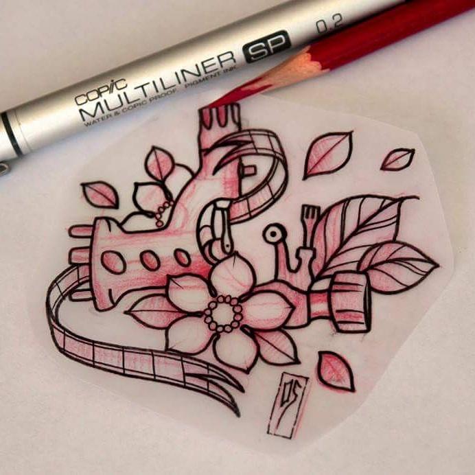 Traditional Tattoo Machine Tattoo